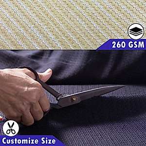 ShadeMart 14' W x 16' L Beige Custom Size Pergola Shade Cover UPF50 with Stainless Steel Weighted Rods and Grommets - Outdoor Patio Canopy Replacement - Commercial Grade 260 GSM Cloth