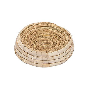 POPETPOP Handwoven Pigeon Nesting Bowls, Bird Nests Straw Incubation Bed, Courtship Breeding House for Pigeon/Dwarf Rabbit/Gerbil/Chinchillas/Parakeet/Guinea Pigs, 24x6.5cm