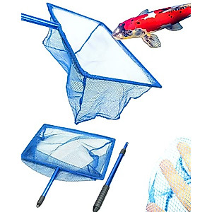 14"x 9" Koi Adjustable Fish NET Handle 30~54cm Aluminum Fishing Pond Aquarium