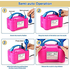 Gresus Electric Balloon Pump,110V 600W Portable Dual Nozzle Quick-Fill Balloon Inflator/Blower for Party Decoration