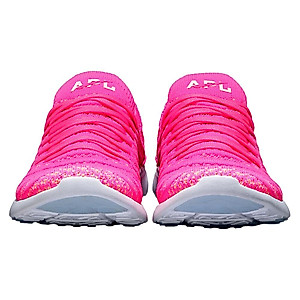 Athletic Propulsion Labs Women's Techloom Wave Sneakers, Fusion Pink/Neon Peach/White, 8