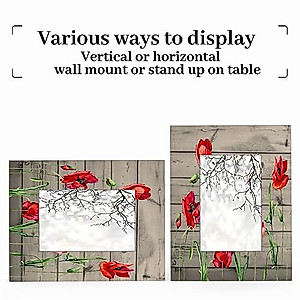 Bardic 4x6Picture Frames, Red Poppy Wooden Photo Frame Fits 3x5 with Mat or 4x6 Without Mat Photo Frames for Wall Mounting or Tabletop Display for Home Gallery Decor