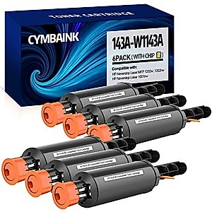 CYMBAINK 143A W1143AD Compatible Toner Reload Kit Replacement for 143A 143AD W1143A W1143AD to use with Neverstop Laser 1001nw MFP 1201n 1202nw 5hg80a(Black, 6-Pack)