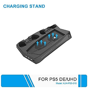 NIZYH Charging Stand with Cooling Fan 3 USB Hub Charger Port Cooler Handle Charger for PS5 Game Accessories