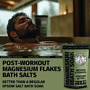 Coach Soak: Recovery Bath Soak – Rejuvenating Post Workout Natural Magnesium Flakes - 21 Minerals, Essential Oils & Dead Sea Bath Salts - Absorbs Faster Than Epsom Salts, 1.36kg (Eucalyptus)