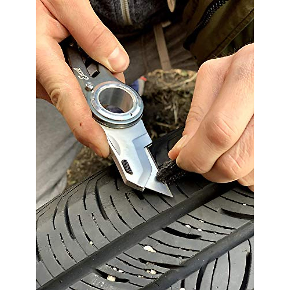 Excel Blades Revo Folding Pocket Utility Knife - Aluminum Body Heavy Duty Box Cutter with Holster, Anti-Slip Finger Loop Design Grip, Quick Change Blades and 3 Lock Positions Design, Black