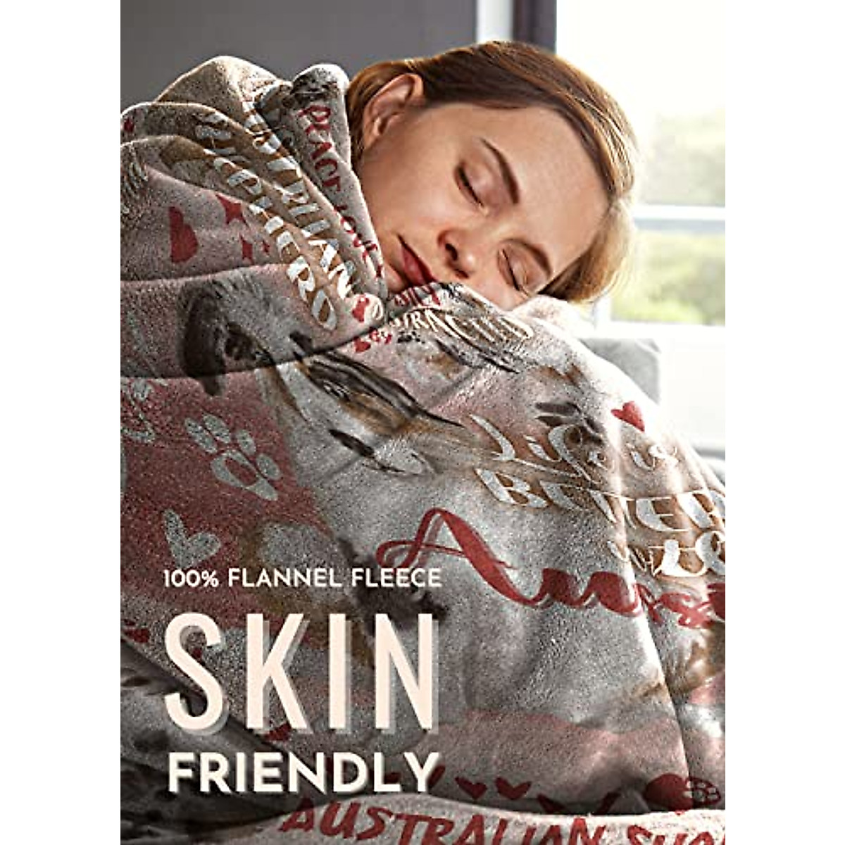 InnoBeta Australian Shepherd Gifts for Women, Best Aussie Blanket for Aussie Mom, Australian Shepherd Throw Blanket, 50 x 65 inch, Skin Friendly