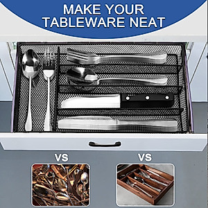 36-Piece Silverware Set Stainless Steel Flatware Set for 6, Cutlery Set with Organizer, Fork Spoon Knife with Storage Case, Silver