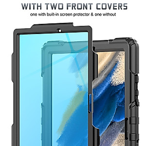 SIBEITU Case Compatible with Samsung Galaxy Tab A8 10.5 Inch 2022 with Screen Protector Pencil Holder,360 Rotating Hand Strap & Stand, Drop-Proof Protection Case for Galaxy Tab A8 SM-X200/X205/X207