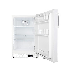 Summit Appliance ALR46W Built-in Undercounter ADA Compliant Residential All-Refrigerator in White with Door Storage, Adjustable Thermostat, Open Door Alarm, Sealed Back and Auto Defrost