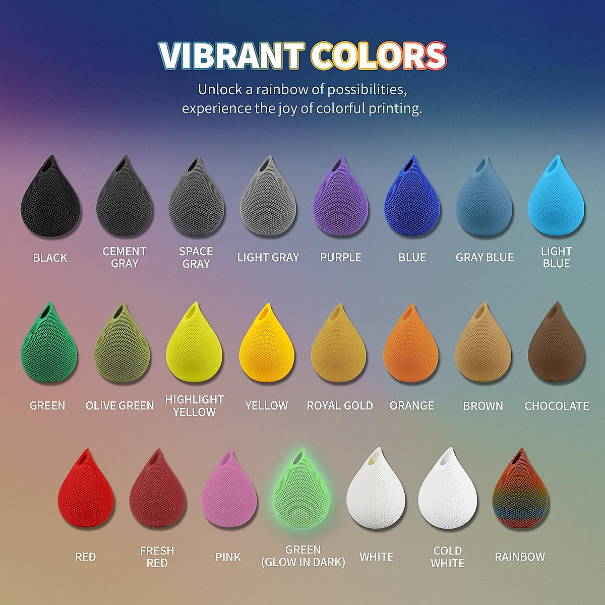 OVERTURE PLA Filament 1.75mm PLA 3D Printer Filament, 1kg Cardboard Spool (2.2lbs), Dimensional Accuracy +/- 0.02mm, Fit Most FDM Printer (Black 1-Pack)