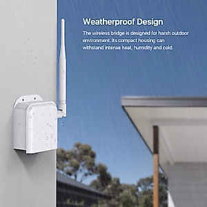 Wireless Bridge Point to Point, 900MHz Outdoor WiFi Bridge with 2600 feet Long Range Transmission Distance