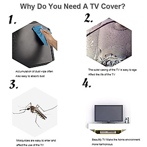 ZOLYA TV Cover TV Dust Cover 32-80 Inch Dustproof Sunscreen and Waterproof Television Display Protectors Universal LED/LCD Flat Curved Television Living Room Artistic Decoration