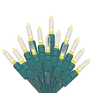 yongzhenlite UL List 50 Count LED T5 String Lights Mini Christmas Lights for Indoor and Outdoor Garden Patio Wedding Trees Decoration,17Ft Green Wire(Warm White)