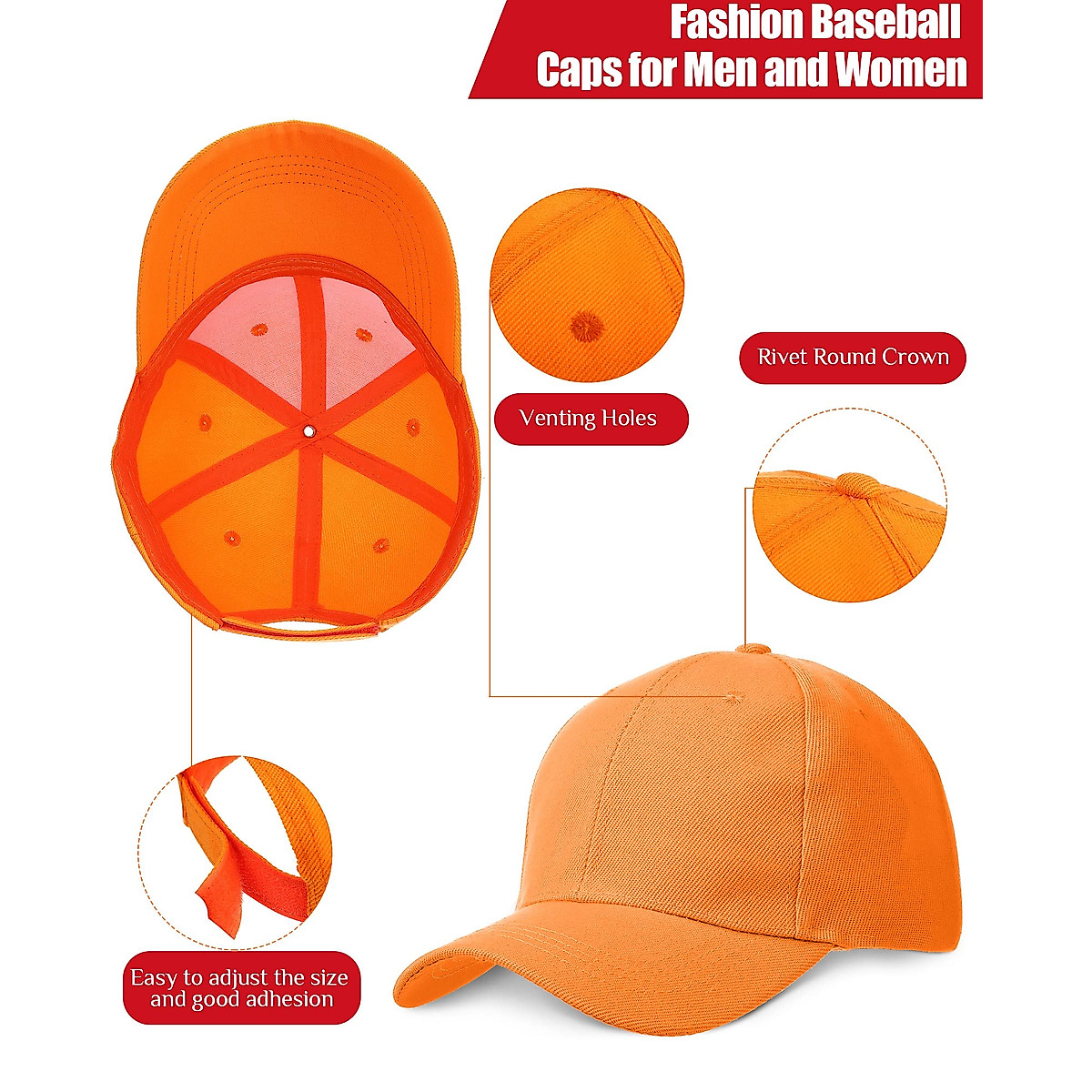 23 Pieces Blank Baseball Caps Bulk Running Retro Adjustable Plain Sports Unisex Trucker Hats for Women Man Multi Colored