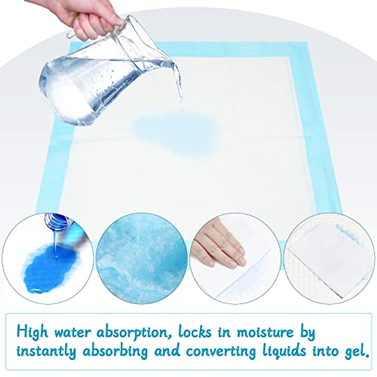 kathson 22" x 22" Puppy Pee Pads Rabbit Disposable Potty Training Pad 40PCS Super Absorbent & Leak-Free Doggy Pet Supplies for Bunny Kitten Small Dog Guinea Pig