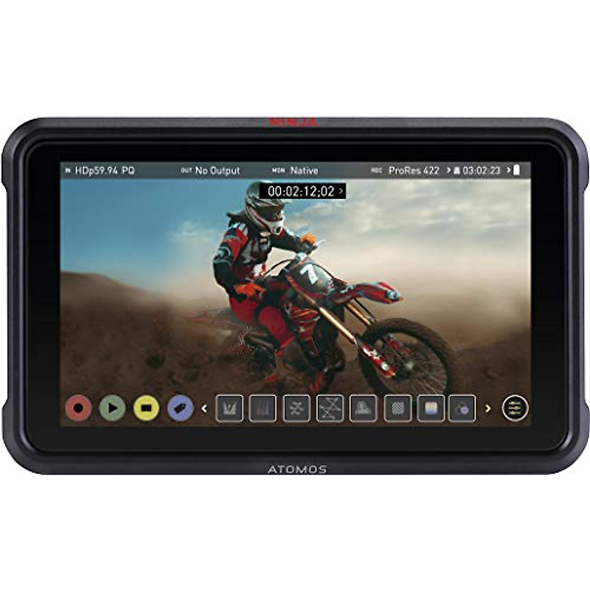 Atomos Ninja V 5" Touchscreen Recording Monitor 10bit HDR with 2X NP-F750 Batteries, Charger, 7" Magic Arm + Cleaning Cloth Bundle