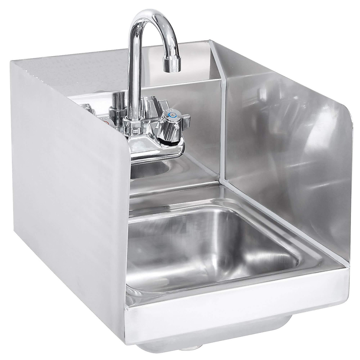 Commercial Stainless Steel Wall-Mount Hand Sink with Side Splash 12 x 12 - NSF
