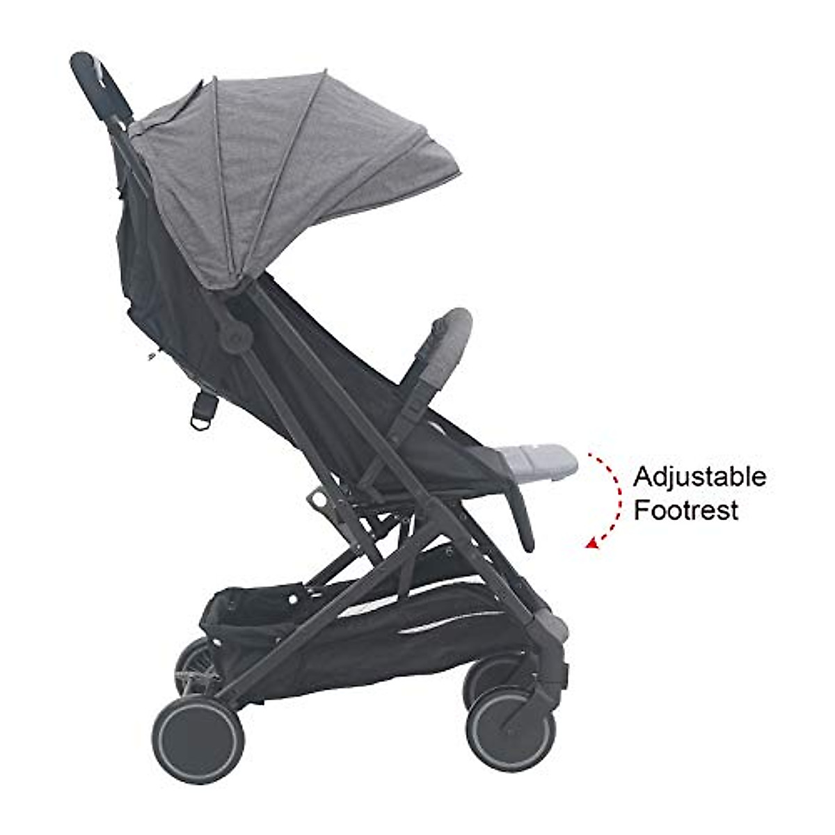 Compact Baby Stroller, Lightweight Infant Stroller with Convenient One-Hand Fold (Grey)