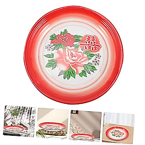 TOGEVAL Enamel Plate Nut Trays Wedding Table Decor Ceramic Tray Wedding Food Platter Snack Serving Platter Chinese New Year Nut Tray Home Storage Plate Chinese Style Dish Plate Enamel Dish