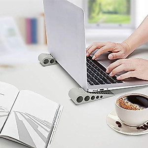 SUPBEE Laptop & Notebook Stands, [4 Pack] Portable Anti-Slip Rubber Elevated Kickstand Holder, Desktop Stable Tilting Wedge & Scratch-Free Ventilated Risers for All Laptop, Notebook, Computer Keyboard