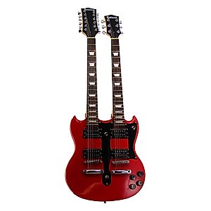 BadAax Dlb Neck Dbl Cut A Way Guitar 70's Style Model Red