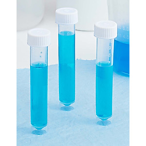 Globe Scientific 6102S Polypropylene Molded Graduations Conical Bottom Self Standing Transport Tubes with Attached White Polyethylene Screw Cap, Sterile, 10ml Capacity, Pack of 500