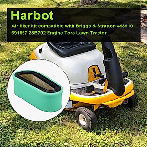 Harbot 493910 691667 Air Filter with 272477S 272477 Pre Cleaner Fuel Filter for BS 28A702 28B702 28B707 8.5HP - 11.5HP Vertical Engine Cub Cadet Toro Lawn Tractor