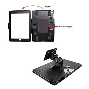 WeSTRUGGLE On Wall Mount bracket for iPad 9.7"(6th,5th,Gen.), 9.7"Air1& 2, iPad 9.7"Pro, Excluding iPad 9.7"(1th,2th,3th,4th,Gen.),Anti Theft Lock , Rotate Design Arbitrary ,Multi Angle, Metal,(Black)