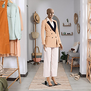 69 Inch Nude Female Mannequin - Adjustable, Detachable Poseable Full Body Female Mannequin with Metal Base for Retail Clothing Shops