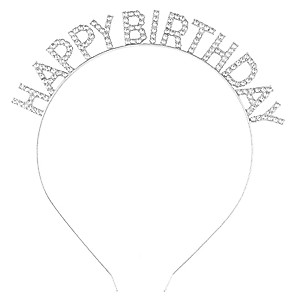 CIEHER Birthday Tiaras,Rhinestone Birthday Tiara,Silver Queen Crown,Birthday Headband,Tiaras and Crowns for Women,Crown for Girls,Happy Birthday Party Accessories Supplies Favors,Gift