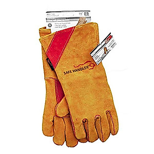 SAFE HANDLER Prime Welding Gloves with Kevlar Thread Protection | Reinforced Thumb and Palm, Heat Resistant for oven, MIG welding, TIG welder, Grill, Fireplace, BBQ, 14 inch, 1 Pair (2 gloves)