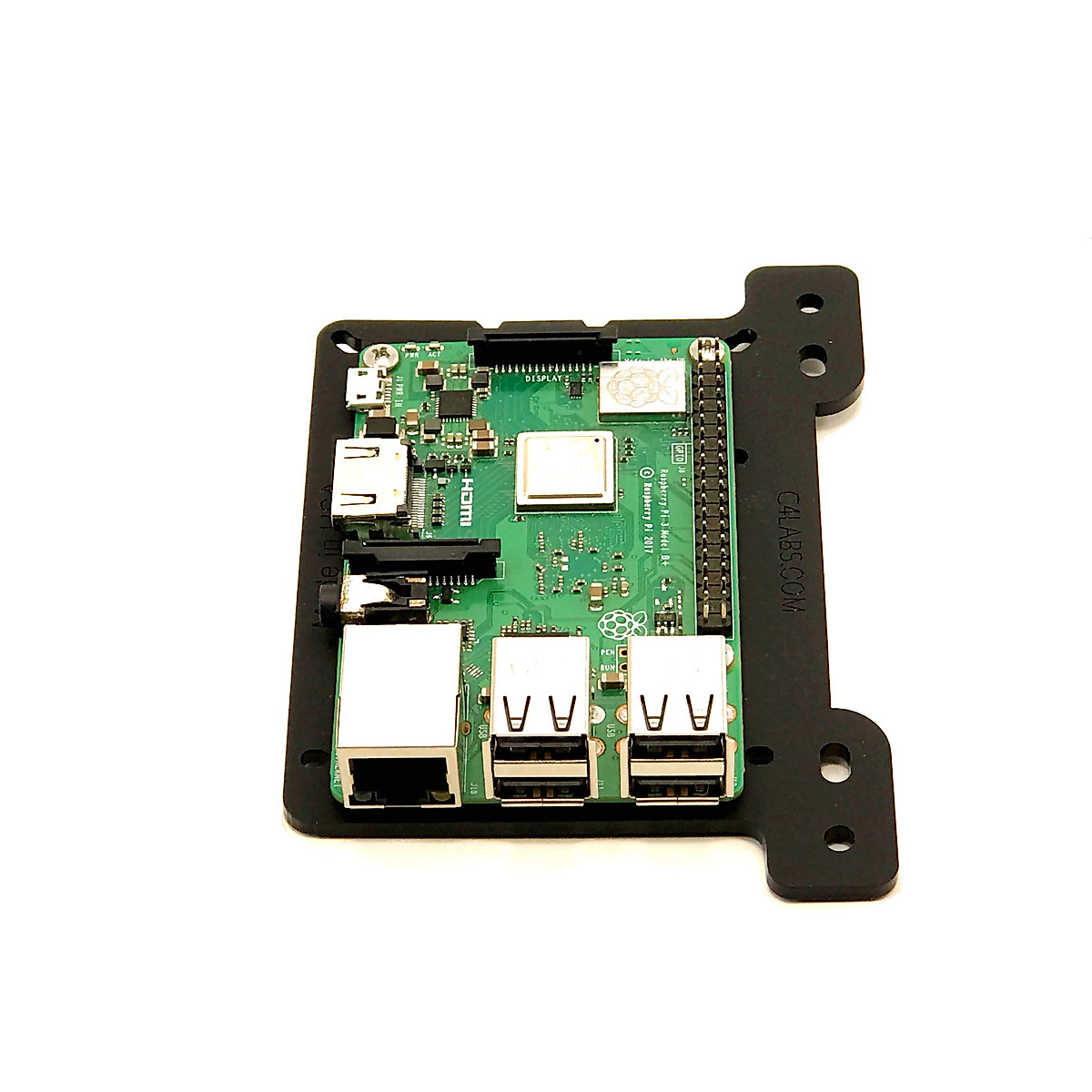 Zebra VESA Arm Mounting Plate - Acrylic - for Raspberry Pi5, 4 B, 3B+, 3, Pi 2, and Pi B+ Arduino: Black