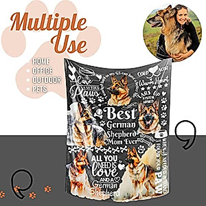InnoBeta German Shepherd Themed Throws for Dog Moms, Dog Lovers, Dog Owners, Birthday Gifts for German Shepherd Lovers, Best Friend, Coworkers, Sisters (50"x 65") - Black