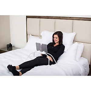 Tablift Tablet Stand for The Bed, Sofa, or Any Uneven Surface - Universal for All Tablets… (White)