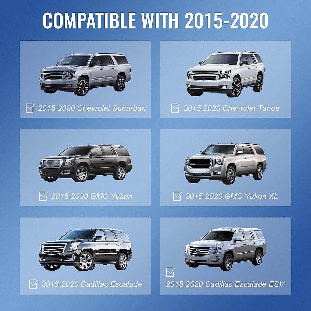 Lanbos Roof Rack Cross Bars Compatible with 2015-2020 GMC Yukon/Chevrolet Suburban & Tahoe/Cadillac Escalade, Max Loading 220lbs Aluminum Crossbar for Rooftop Cargo Bag Carrier Luggage