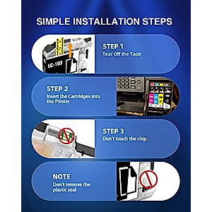 LC103 LC101 Ink Cartridges Replacement for Brother LC103XL LC101XL Ink Cartridges, for Brother MFC-J870DW MFC-J6920DW MFC-J6520DW MFC-J450DW MFC-J470DW (2 Black, 1 Cyan, 1 Magenta, 1 Yellow, 5 Pack)