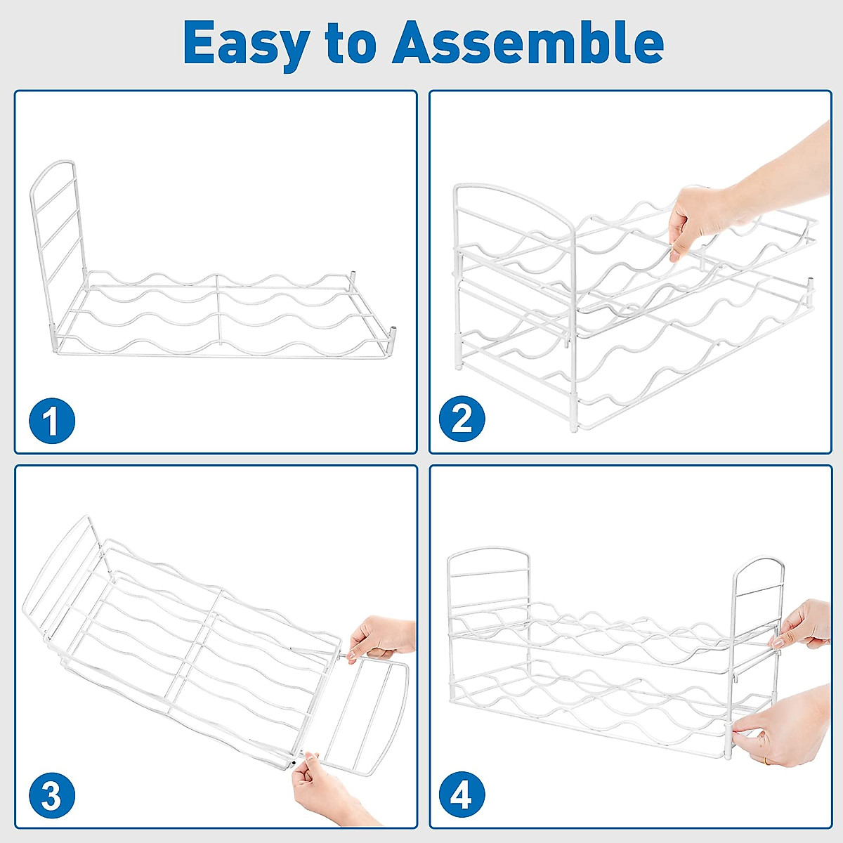 Puricon 1 Pack Water Bottle Organizer for Cabinet, Adjustable Water Bottle Storage Rack for Tumbler Sports Flask Insulated Travel Mug, Water Bottle Shelf Organizer Holder for Kitchen Countertop-White