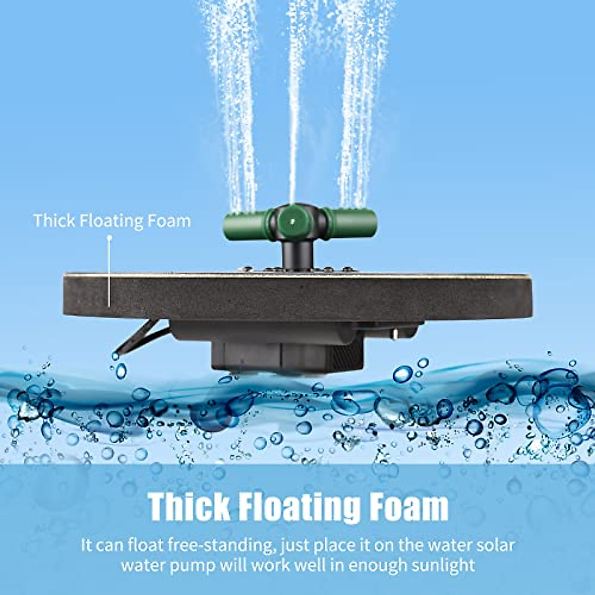 Kavolet Solar Fountain Pump with 360 Degrees Rotatable Nozzle, 4W RGB LED Solar Water Fountain, Battery Free Standing & uto-Shut Off, Water Pump for Bird Bath Garden Small Pond Outdoors