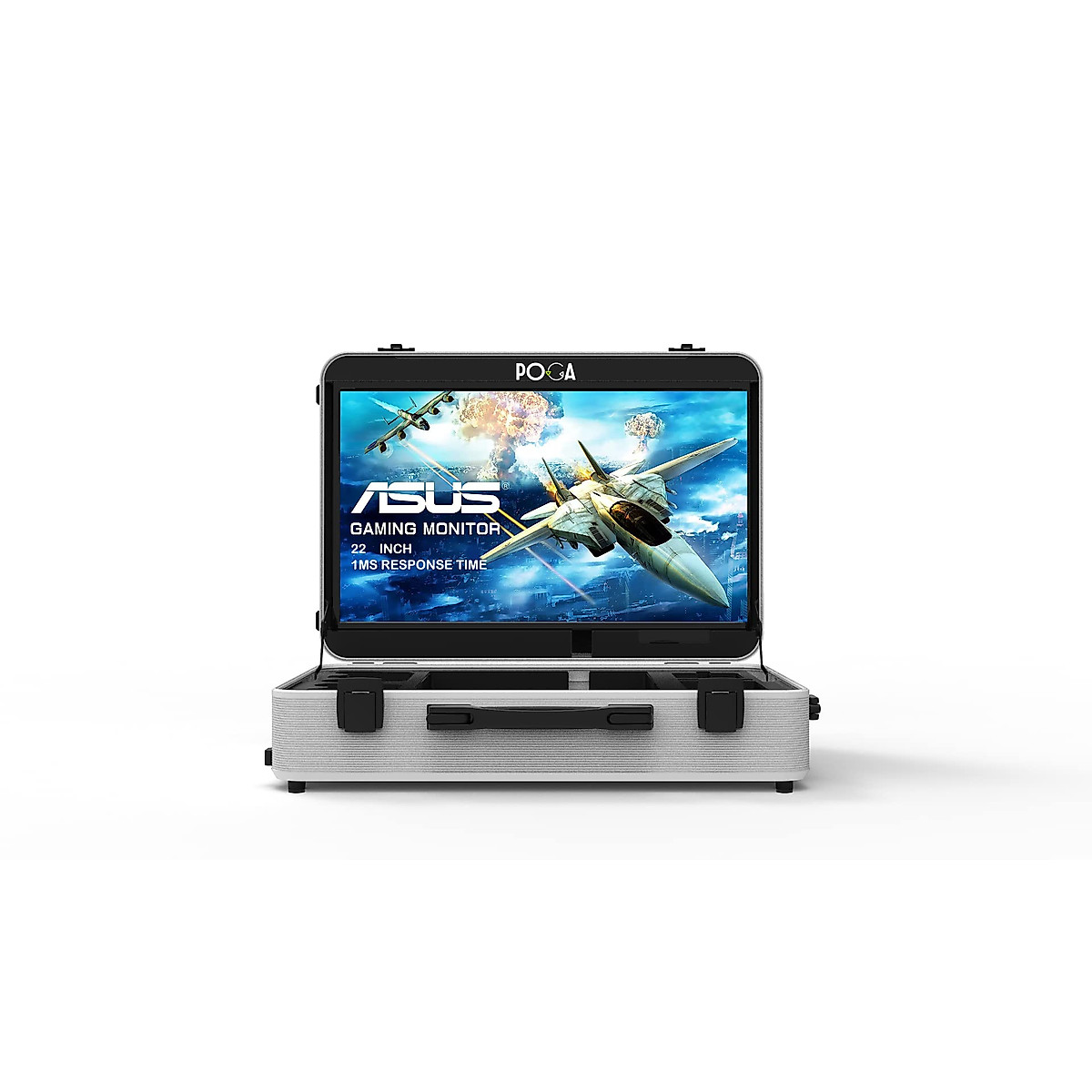 POGA PRO Premium Portable Console Travel Case incl. Trolley and 21,5'' ASUS Gaming Monitor for Xbox One X - White