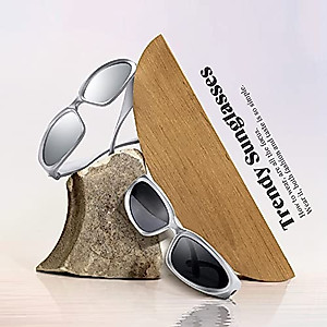 JASPIN Y2K Wrap Around Sunglasses for Women Men Sliver Oval Fashion Trendy Sport Shades UV400 Eyeglasses