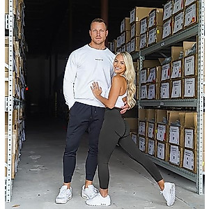 OQQ Women's 2 Piece High Waist Yoga Legging Butt Lifting Tummy Control Ruched Booty Smile Workout Pant, Black,black, Medium