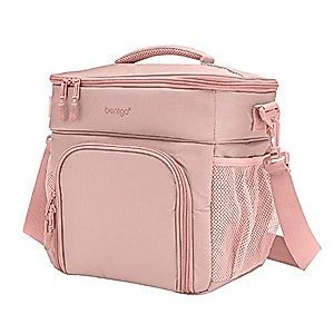 Bentgo® Prep Deluxe Multimeal Bag - Premium Insulation up to 8 Hrs with Water-Resistant Exterior & Interior, Extra Large Lunch Bag Holds 4 Meals & Snacks - Great for All Day Meal Prep (Blush)