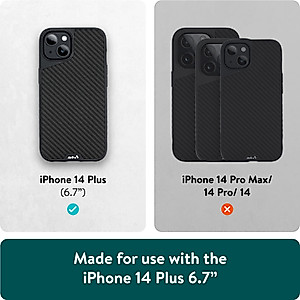 Mous MagSafe Vent Mount and iPhone 14 Plus Case Carbon Fiber Limitless 5.0