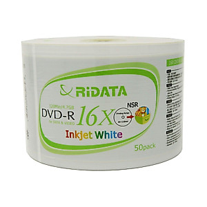 1000 Pack Ridata DVD-R 16X 4.7GB 120 Min White Inkjet Hub Printable Blank Data Video Media Recordable Disc