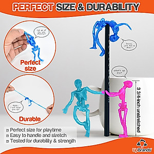 UpBrands 48 Stretchy Toys, Party Favors for Kids Halloween Skeletons, 12 Colors Bulk Set, Kit for Easter Egg Basket Stuffers, Goodie Bags, Pinata Filler, Small Toys Classroom Prizes