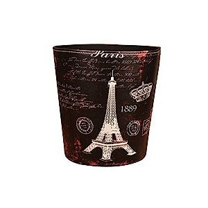 Meltset M Leather Trash Can Round Recycling Wastebasket for Office Bedroom Kitchen Bathroom 10 Liter