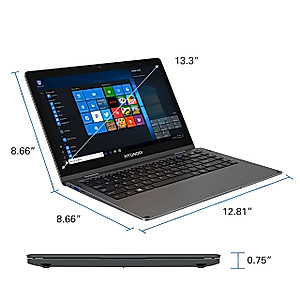 HYUNDAI HY HyFlip 13.3 inch Touch Screen Laptop, Intel Apollo Lake Celeron N3350, 4GB RAM, 64GB eMMC, Windows 10 Home S, MicroSD Slot, 13.3" 1920x1080 FHD Display, WiFi & Bluetooth Space Grey, 5000mAh