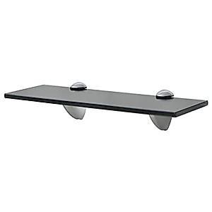 GOLINPEILO Floating Shelf Tempered Black Glass for Living Room, Bedroom, Bathroom 11.8"x3.9", Glass Thickness: 0.3"