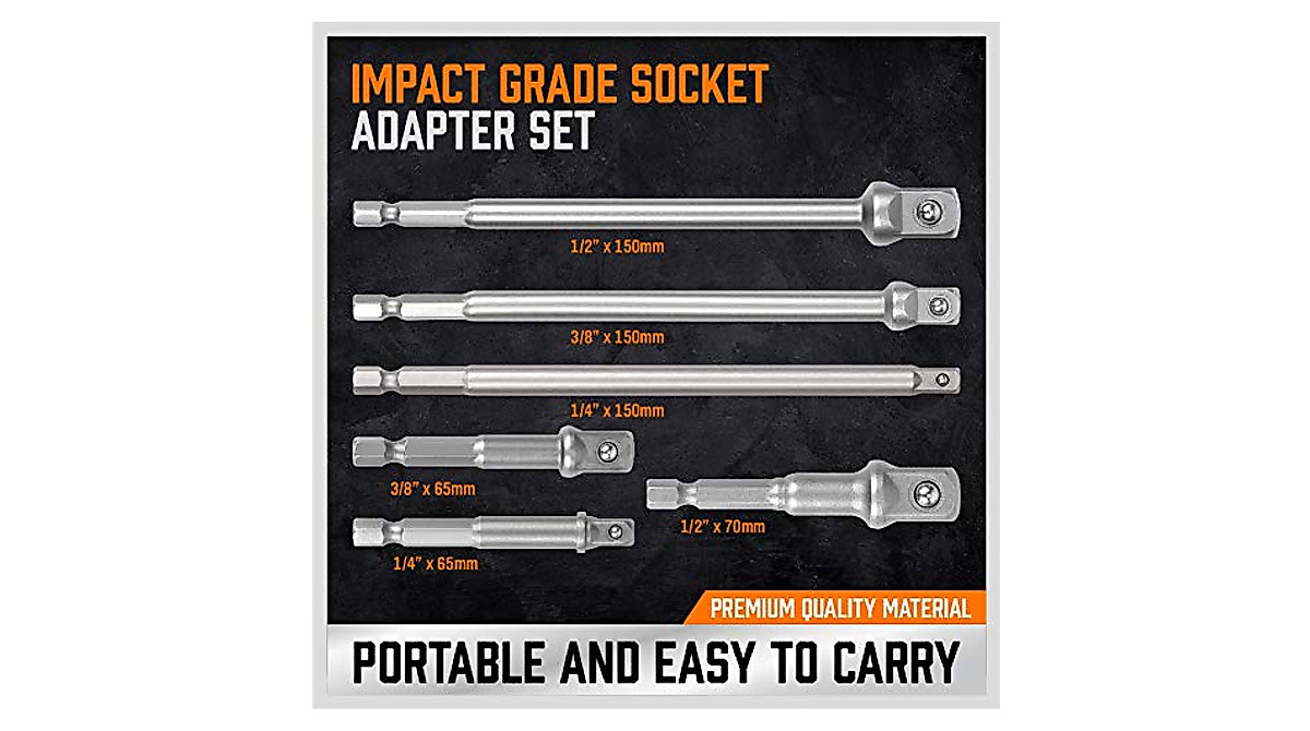 6-Piece Impact Socket Adapter Set - Durable & Versatile